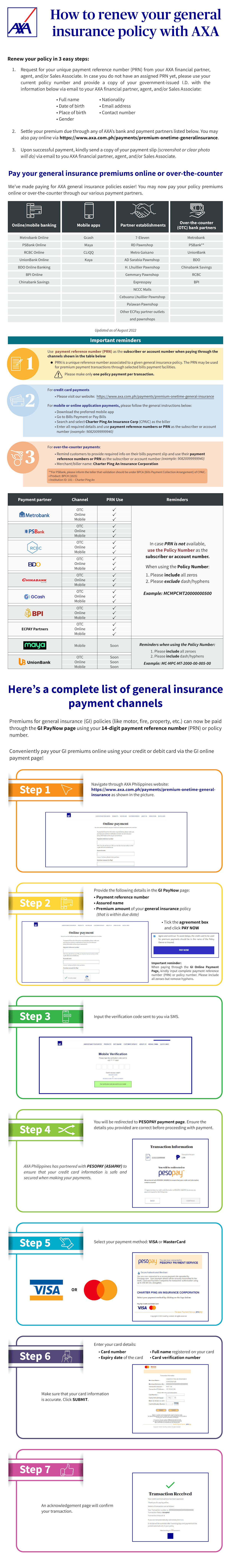 How to pay for your general insurance premiums | AXA Philippines